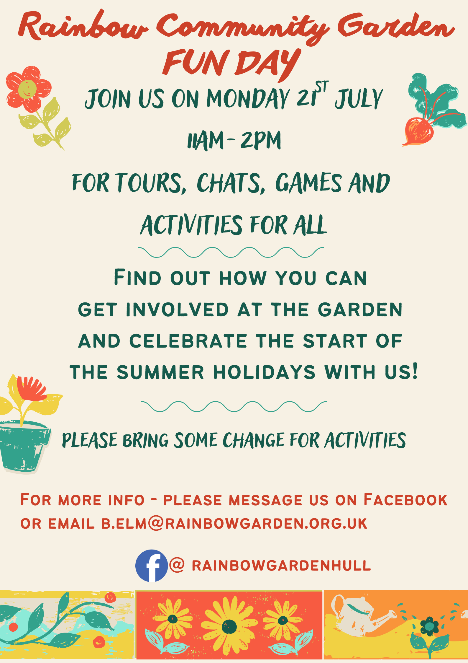 Fun Day – Monday 21st July – Rainbow Garden Hull – Growing Community